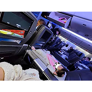 KFBVDR Inflatable Airplane Baby Travel Bed,Plane Bed for Toddler Travel,Seat Belt and Carry Bag Included,Baby Travel Most Airplane Economy Seats(37.4"X18.9"X4.7", Dark Gray)