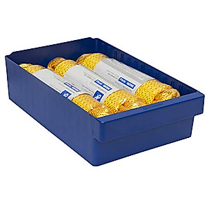 Akro-Mils 31118 AkroDrawer Stackable Plastic Storage Drawer Storage Bin, (17-5/8-Inch x 11-1/8-Inch x 4-5/8-Inch), Blue, (4-Pack)