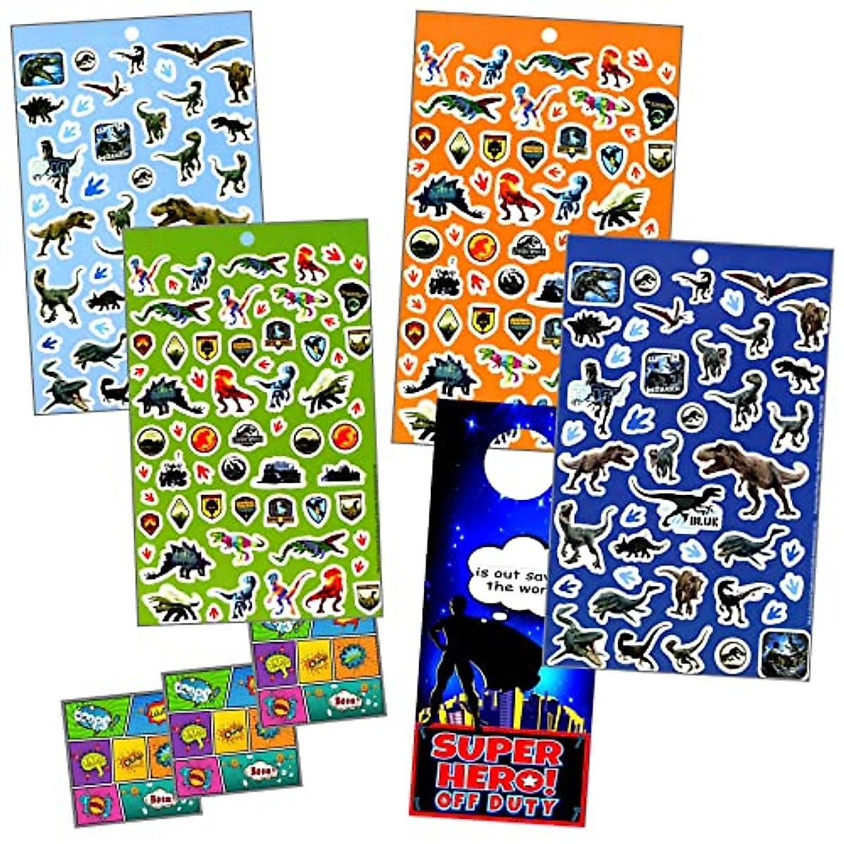 Jurassic World Stickers Set Bundle Includes Separately Licensed GWW Reward Stickers and Bookmark