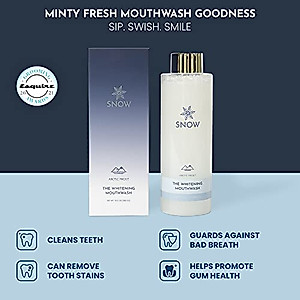 SNOW Oral Care Teeth Whitening Mouthwash | Alcohol Free Whitening Mouthwash | Promotes Fresh Breath and White Teeth | Made with Soothing Aloe for Sensitive Gums (Arctic Frost)
