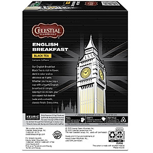 Celestial Seasonings English Breakfast Black Tea, Single-Serve Keurig K-Cup Pods, 24 Count