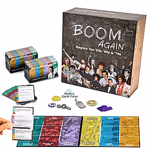 Boom Again Board Game | '50s, '60s and '70s Pop Culture & Music Trivia Game | Best Party Game for Baby Boomers & Seniors for Friends, Parents & Grandparents