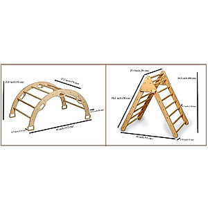 Kidodido Climbing Set | Triangle & Arch & Two Ramp Full Set | Montessori Climbing Jungle Set | Climbing Triangle & Arch Set with Two Ramp | Climbing Set for Children's Rooms | Indoor Playground
