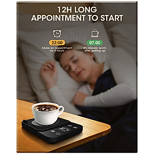 2024 Upgraded Coffee Mug Warmer for Desk, Smart Electric Coffee Warmer, 1H Drink Water Reminder, 4 Mode, 8H Auto Shut Off, 9 Temperature, 12H Timer, Gifts for Women and Men