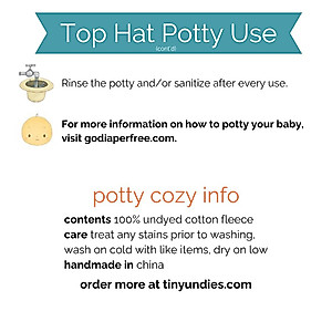 Top Hat Potty for Newborn Infant Potty Training | Elimination Communication | Includes 100% Cotton Undyed Fleece Cozy | Anti-Slip Rubber Band | for EC Baby Potty Training (Grey)