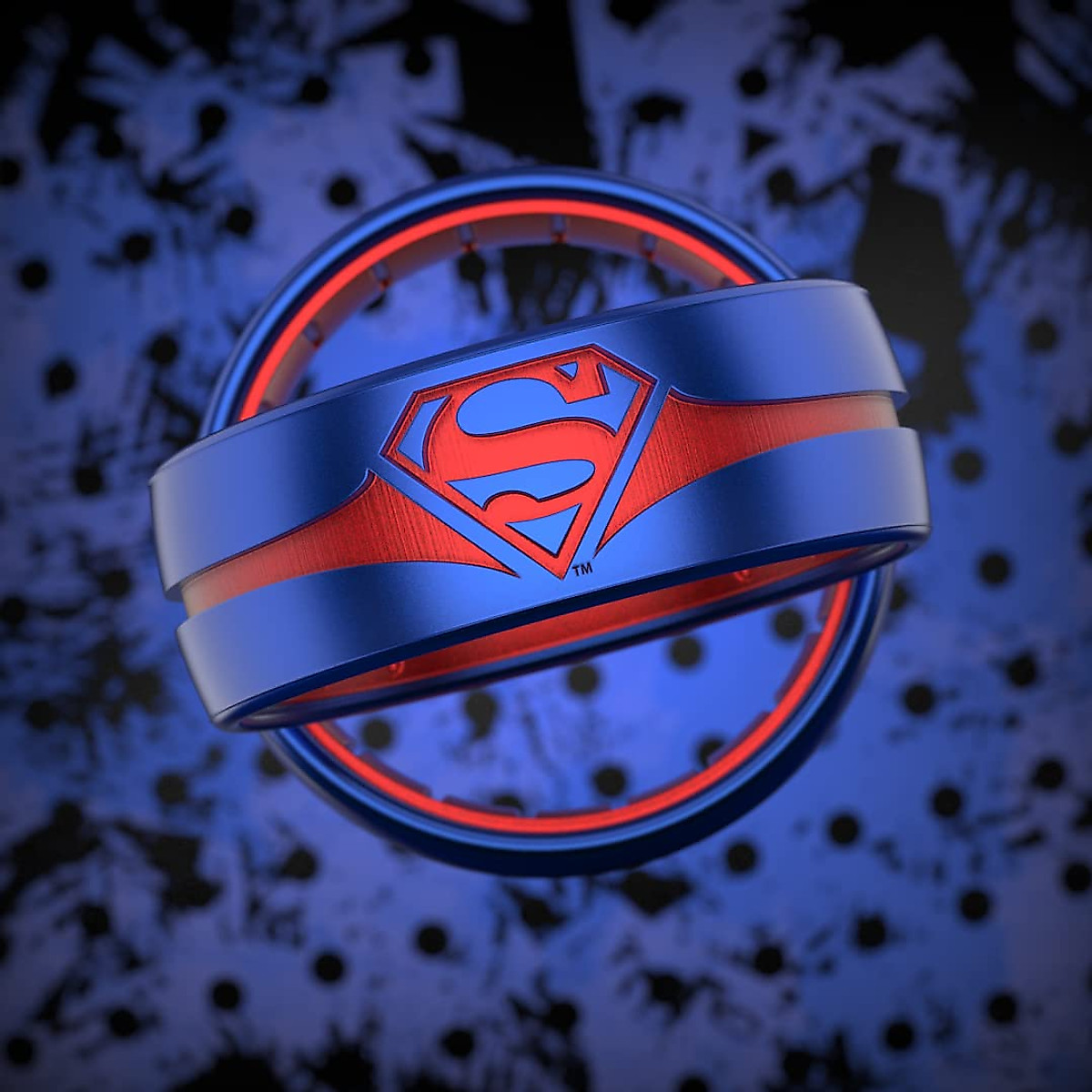 Enso Rings DC Comics Collection - Breathable Silicone Ring - Etched Design - Comfortable and Safe - Superman - Size 11