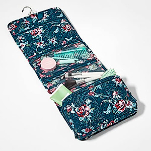 Vera Bradley Women's Cotton Hanging Travel Organizer, Perennials Gray - Recycled Cotton, One Size