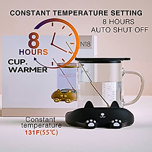 DUHEL Coffee Mug Warmer, Coffee Warmer for Desk with 3 Temp Settings, Cup Warmer for Desk Auto Shut Off, Cute Mug Warmer for Desk(Black)