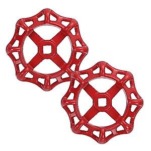 uxcell Outside Faucet Handles,2Pcs 9 x 9mm-Round Wheel Handle Water Spigot Handle Replacement for Garden, Courtyard, Bathroom (Red)