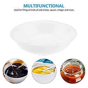 Tofficu 10pcs Sauce Dishes Round Seasoning Dishes Plastic Sushi Dipping Bowl Saucers Bowl Mini Appetizer Plates(2.8×2.8×0.9in)
