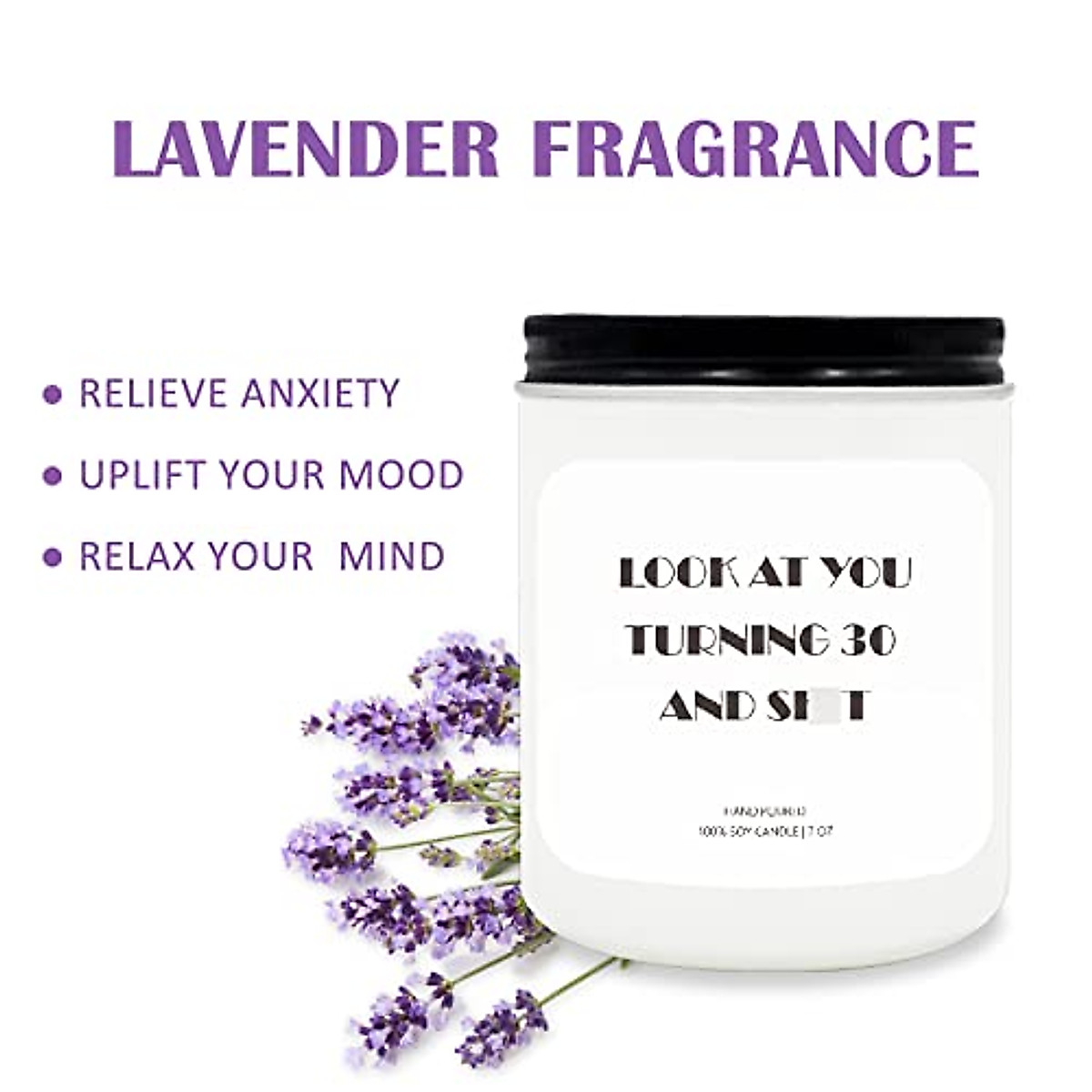 30th Birthday Gifts for Her - 30th Birthday Candle - 30 Gifts for Women Joke - Birthday Gifts for Turning 30-7Oz Scented Candles