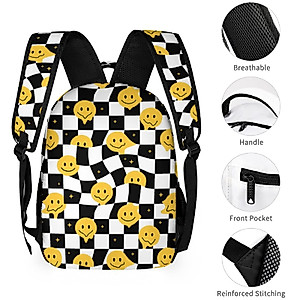 Juoritu Funny Smile Faces Geometry Prints Backpack, Lightweight Casual Backpack, Bookbag for Men Women