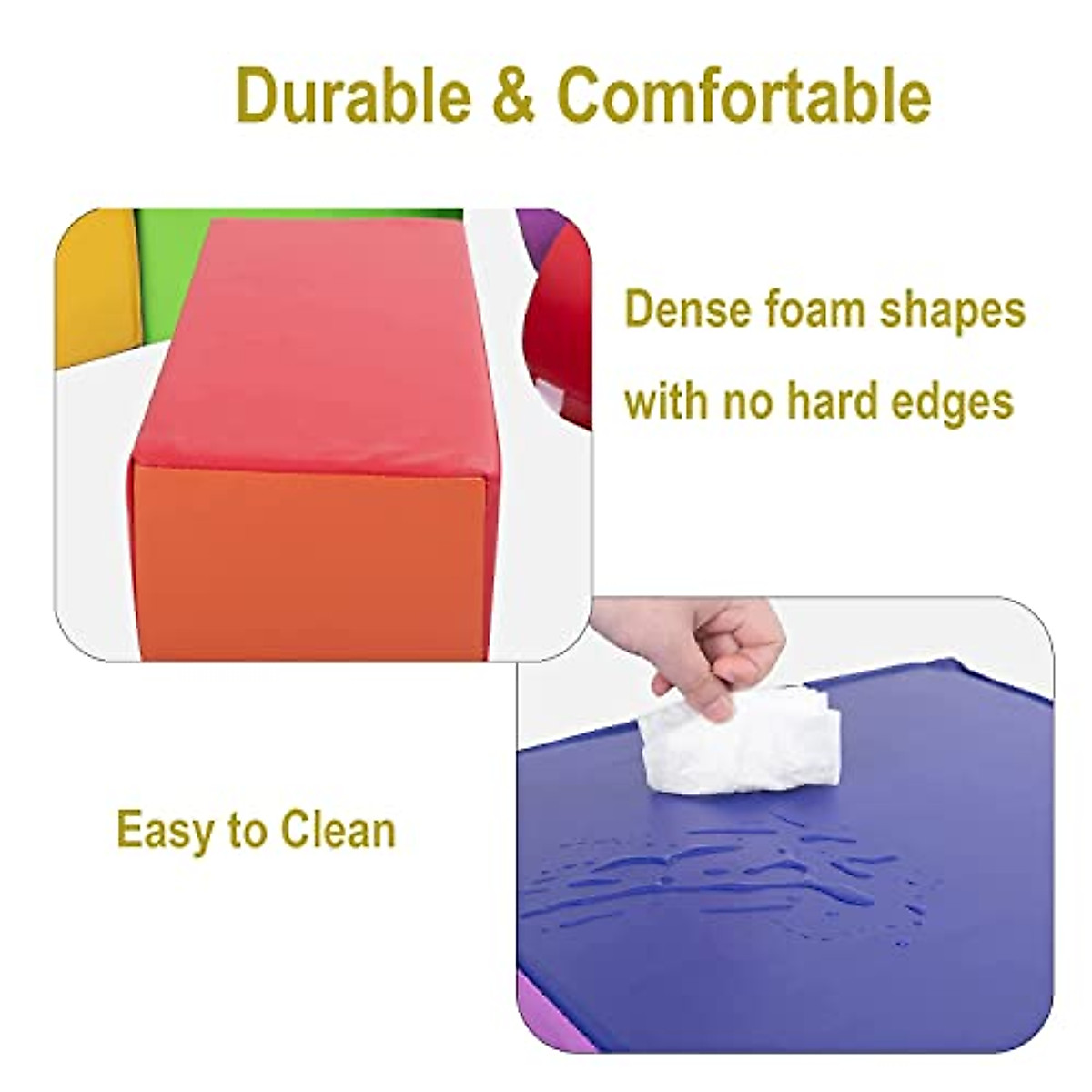 Dkelincs Climbing Toys for Toddlers 1-3, 5-Piece Crawl and Climb Foam Soft Play Equipment, Foam Climbing Blocks Activity Play Structures Indoor Baby Climber Sets