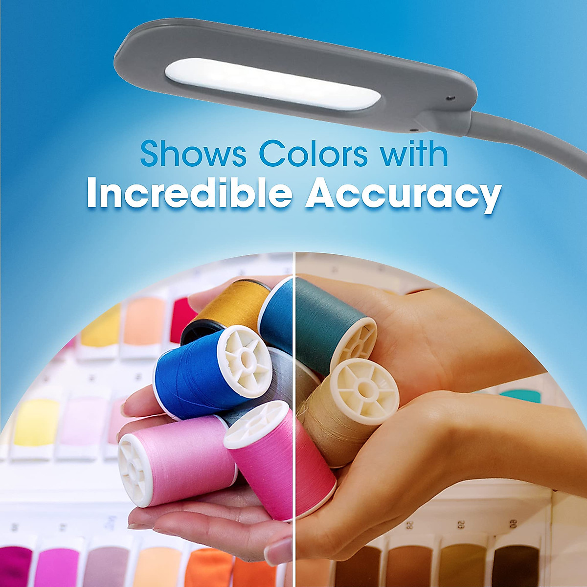 OttLite LED Soft Touch Desk Lamp - 3 Brightness Settings with Energy Efficient Natural Daylight LEDs - Adjustable Flexible Neck & Touch Controls for Tabletops, Home Office, Computer Desk, & Dorms