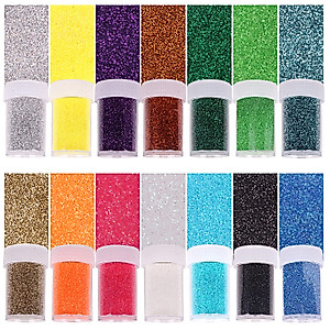 18g/Bottle, 20 Pack Shake Jar Fine Glitter,Assorted Extra Fine Glitter Powder for Nail Art DIY Craft Tumbler Epoxy Resin Jewelry Making Christmas Ornament Decotation