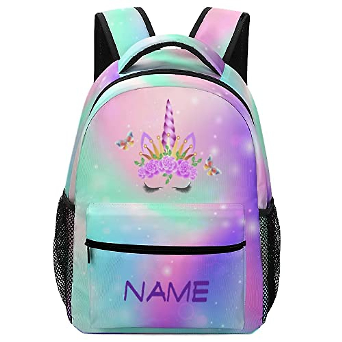 Mrokouay Custom Kid's Backpack Unicorn Galaxy Personalized Backpack Add Your Name Customization Backpack for Boys Girls Student