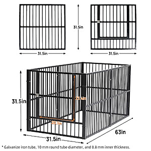 RYPetmia Dog Playpen 31.5" Height Puppy Pen,Heavy duty 31"- 63" Inch Extendable, Safe and Sturdy dog pens, Easy Assemble for Outdoor Indoor pet playpen