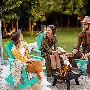 YITAHOME Outdoor Rocking Adirondack Chair Set of 2, Heavy Duty Plastic Rocking Chairs with Rotatable Cup Holder, Oversized Rocker Chair for Garden Lawn Yard Patio Deck Pool Porch Beach Fire Pit