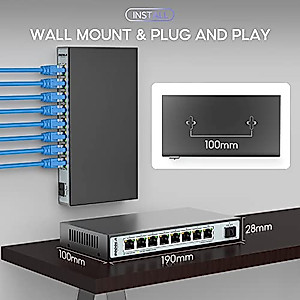 SODOLA 8 Port 2.5G Ethernet Switch with 10G SFP,60Gbps Switching Capacity,Plug & Play/Wall Mountable/Fanless Metal Multi-Gig Unmanaged Network Switch