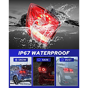 AUTOONE Tail Light Assembly Rear Lamps with Bulbs Replacement for 2011-2020 Dodge Journey Tail Lamp Outer LED Brake Light Driver & Passenger Side