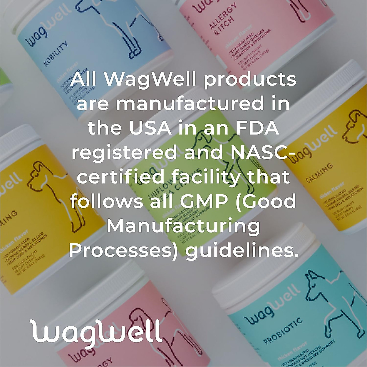 WagWell Ahiflower Omega Oil Dog Chews & Calming Chews Bundle - Skin, Coat, Hip and Joint Supplement for Dogs - Anxiety Relief