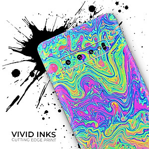 DesignSkinz Neon Color Swirls V2 Protective Vinyl Decal Wrap Skin Cover Compatible with The Samsung Galaxy S20 (Screen Trim & Back Glass Skin)