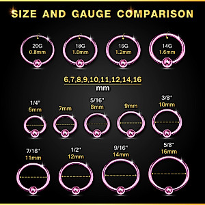 4PCS Anodized Pink BCR Earrings 14g 1.6mm 3/8 10mm 4mm Ball Cartilage Tragus Septum Earrings Eyebrow Piercing Jewelry 7705