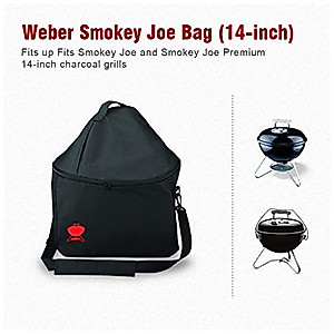 Grill Cover 7154 for Weber Smokey Joe Premium 14-inch Charcoal Grills (8 x 9.5 x 2.25 inches)-Black