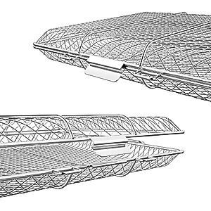 Skyflame Portable Grill Basket, Rustproof Stainless Steel Barbecue Grilling Basket for Most Outdoor Grilling Vegetables Fishes Shrimp Steak Meat Chops Kabob