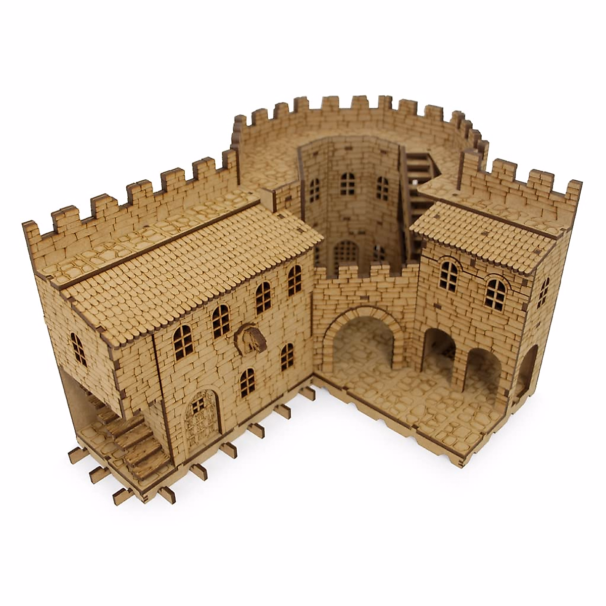 TowerRex Bastion Tower Wall D&D Terrain Barrack Garrison Buildings - DND Accessories for Dungeons & Dragons, Pathfinder, Warhammer, Tabletop Battle Map, Wargaming Terrain for 28mm 32mm Miniatures