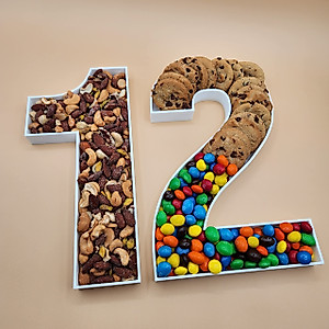 12" or LARGE 16" - High Quality Reusable Durable Plastic Charcuterie Fillable Number Boxes Letter Boxes For Birthday Party Anniversary Charcuterie Tray (1-12" size)