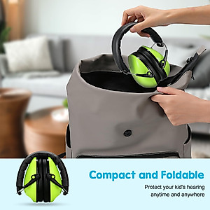 ProCase Kids Ear Protection, 21NRR Noise Cancelling Headphones for Kids Hearing Protection Safety Earmuffs for Autism, Sport Games, Concerts, Fireworks -Green