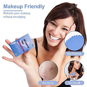 Great Absorbent Oil Blotting Sheets for Face - 10% Larger Oil Control Film 4pk/200 Makeup Friendly Blotting Paper for Oily Skin, High-Performance, Tear-proof Oil Absorbing Tissues
