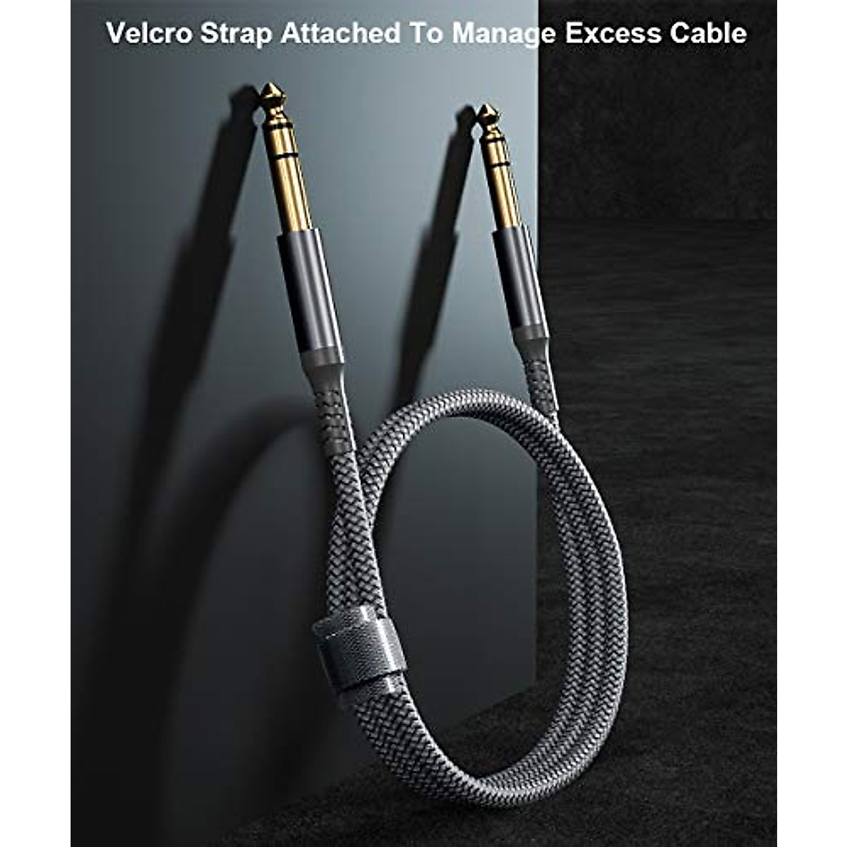 Elebase 1/4 Inch TRS Instrument Cable 10ft 2-Pack,Straight 6.35mm Male Jack Stereo Audio Interconnect Cord,6.35 mm Balanced Line for Electric Guitar,Bass,Keyboard,Mixer,Amplifier,Amp,Speaker,Equalizer