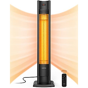 Oraimo Patio Heater, Outdoor Heater with Remote, 1500/750W ETL, IP55- Certificatied Quiet Electric Infrared Heater with Triple Protection portable for Bedroom, Living Room, Balcony and Garage Use
