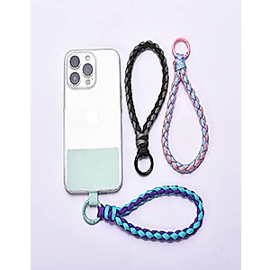 Women Super Strong Rainbow Nylon Rope Thread Knitting Phone Wristlet Holder Strap And Handmade Smartphone Hand Wrist Lanyard