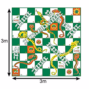 Giant Snakes & Ladders Outdoor Board Game | 10 x 10' Mat | Big Game Hunters
