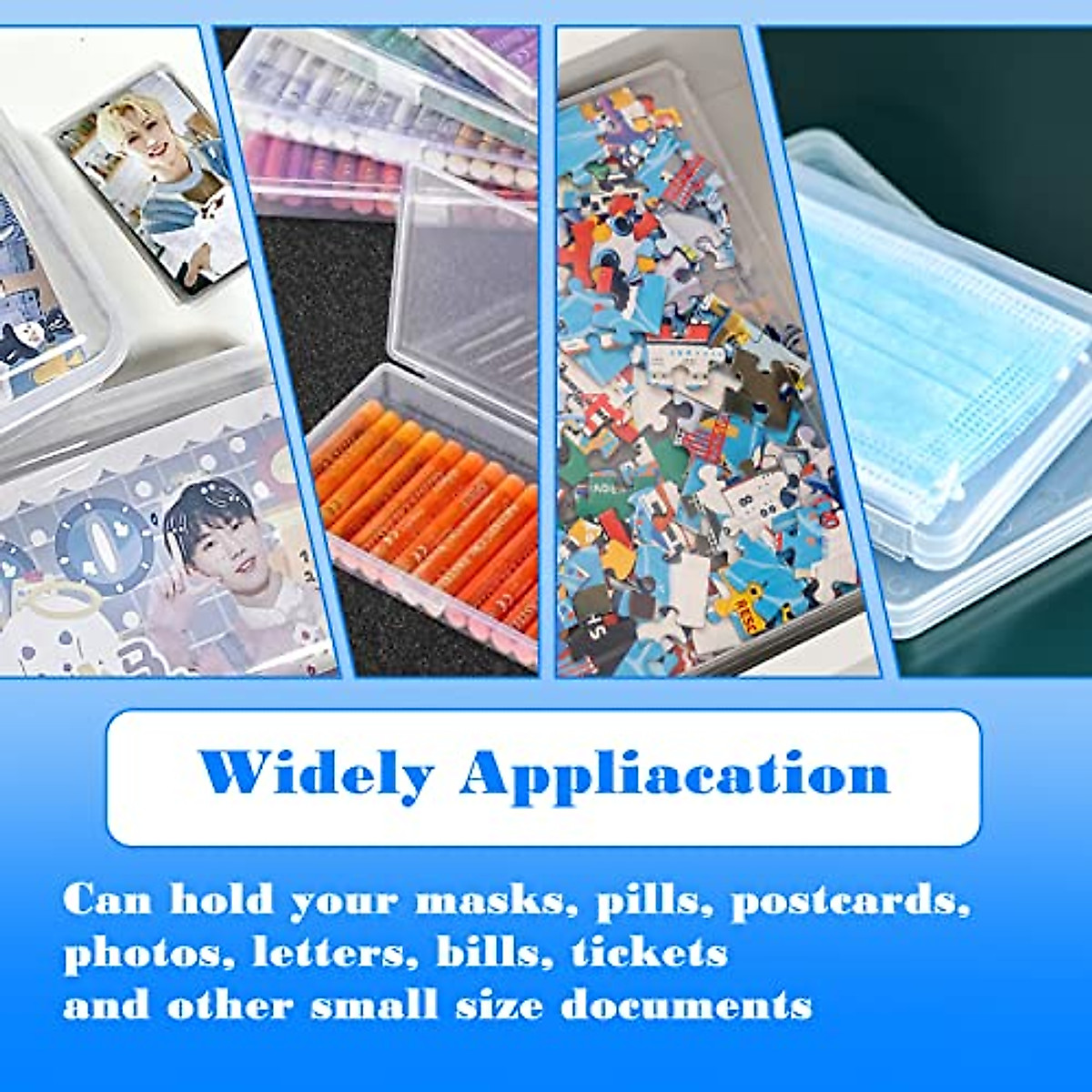 SPEEDWOX Mask Storage Case 2 Pack Portable Mask Case Storage Box Masks Organizer Disposable/Reusable Face Masks Organizer Dustproof Storage Plastic Box with Lid for Mask Pollution Prevention(Clear)