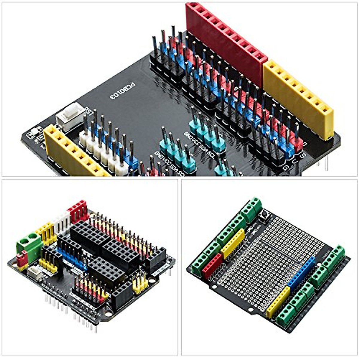 CQRobot 2.54 mm Pitch 4-Pin / 5-Pin / 6-Pin / 8-Pin / 10-Pin Colorful Stackable Stacking Pin PCB Vertical Header Kit. Application to DIY Prototyping Electronic Projects.