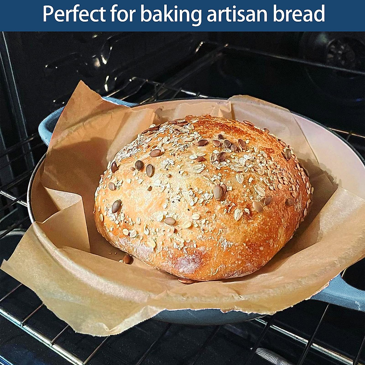 AILIBOO 3 Quart Enamel Cast Iron Dutch Oven Pot with Lid-Versatile dutch oven, excellent for stovetop cooking and baking various recipes-Oven Safe up to 500° For on Stovetop-Gradient Blue