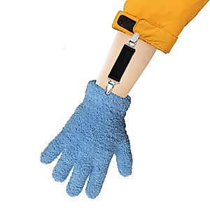 American Trends Mitten Clips, Stainless Steel Gloves Clips for Baby Kids Clothing, Unisex, One Size, Rose Red&Pink