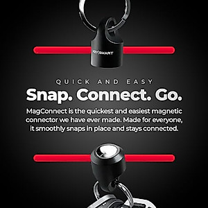KeySmart MagConnect Magnetic Key Holder for Purse, Key Chains for Car Keys - Detachable Key Ring Quick Release Keychain for Men - Mens Key Chain Rings Heavy Duty Key Ring - Black EDC (3-Pack)