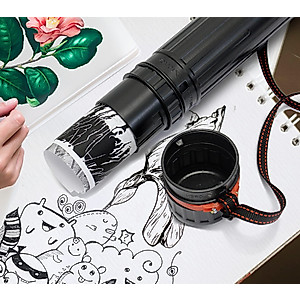 VViViD 17.5” - 29.5” inch Black Telescoping Storage Tube, with Carrying Strap, for Posters, Documents, Art, Blueprints, and More