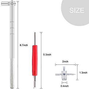 ZHSMS Valve Stem Puller Installer Tool, 10Pcs TR412 Tire Snap in Short Rubber Valve Stem, 4 Way Valve Core Remover, Double Head Tire Valve Core Remover Installer Tool(33 Pcs)