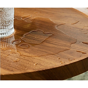 ANS_HOME Wooden Oval Coffee Table Rustic Coffee Table Mid-Century Modern Oval Sofa Table Nesting Tables Center Table for Living Room Bedroom Office Furniture Easy Assembly (31.5")