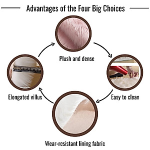 NINGDAN 14x10 inches 1pcs Rectangle Faux Fur Plush Cushion, Area Rugs Fluffy Carpet Mini Small Size Fit,for Tabletop Photography,Home Decor,Product Display,Locker Accessories for Girls (White)