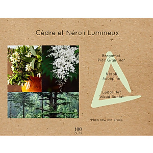 100BON Cedre & Neroli Lumineux Unisex Fragrance - Neroli & Cedar Scent - Organic, Natural & Light Woody Aroma - 0.5 Fl Oz