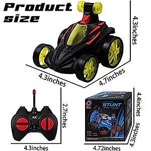 HYW Remote Control Stunt Car for Kids,Double Sided 360° Rotation and Flip,with LED Light,Toy Christmas Birthday Gifts for Boys and Girls Aged 3-8
