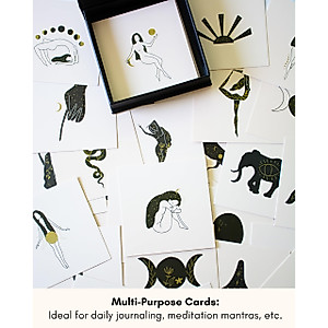 Lamare - Meditation and Mindfulness Cards I Self Reflection, Anxiety and Stress Relief Questions Kit & Accessories I 40 Question Prompts Cards I Self Care Box Gifts for Mom, Women, Birthday