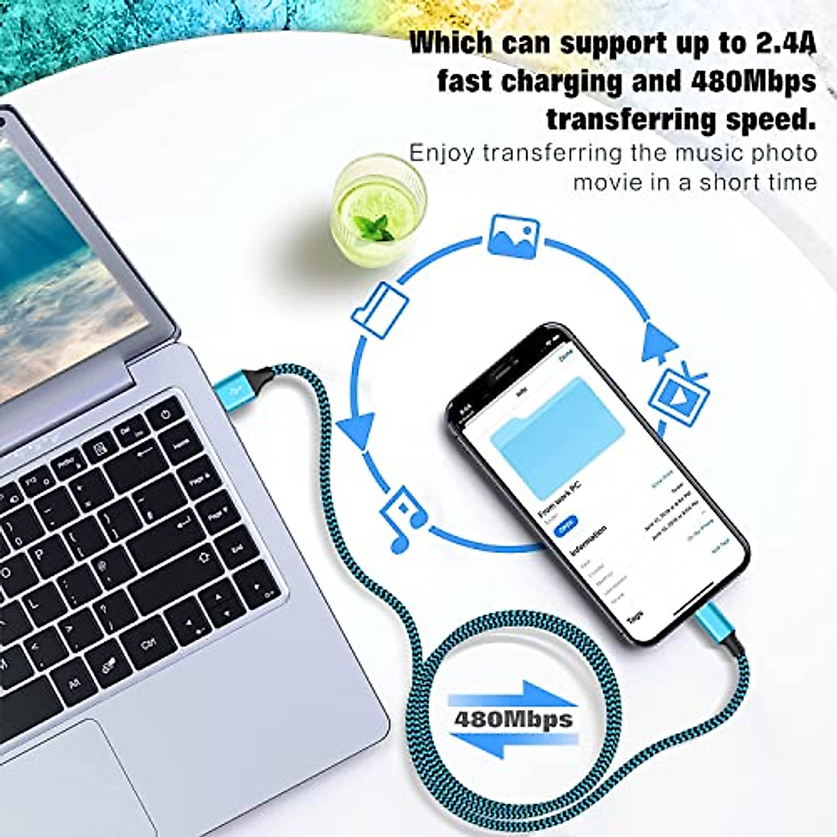 [Apple MFi Certified] iPhone Charger 3 Pack 6FT USB Lightning Cable Fast Charging Nylon Braided iPhone Charger Cord Compatible with iPhone 14/13/12/11 Pro Max/XS MAX/XR/XS/X/8/7/Plus/6S/6/SE/5S/iPad